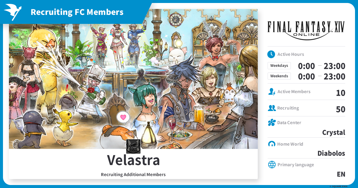 Recruiting Velastra Members (Community Finder) | FINAL FANTASY XIV, The ...