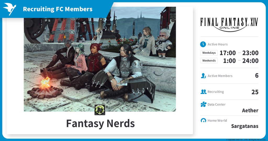 Kiarr Kelldorr Blog Entry `{Fantasy Nerds FC] Looking for more people ...