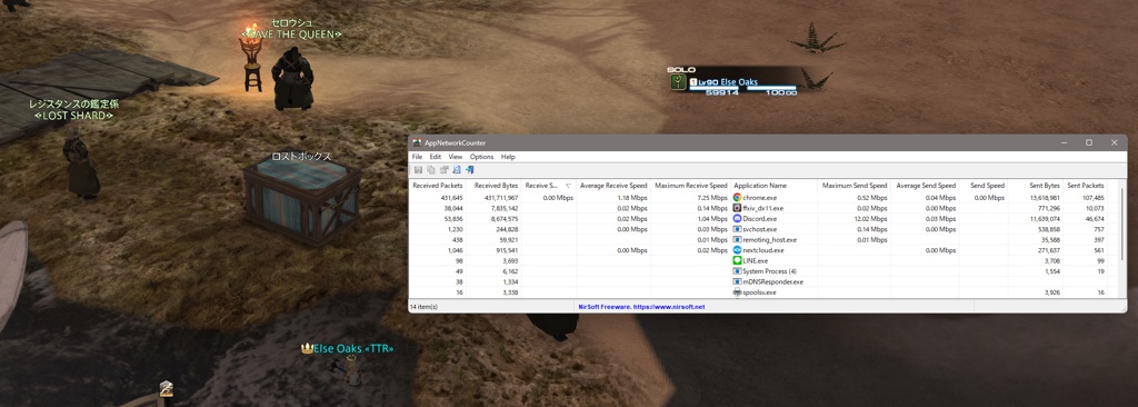 Else Oaks 日記「実測値に基づいたFF14の回線速度と通信データ量の考察」 | FINAL FANTASY XIV, The Lodestone