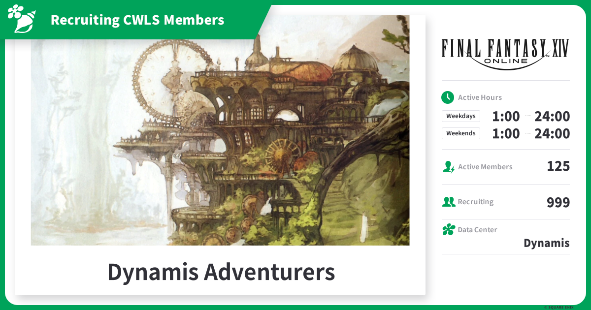 Recruiting Dynamis Adventurers Members (Community Finder) | FINAL ...