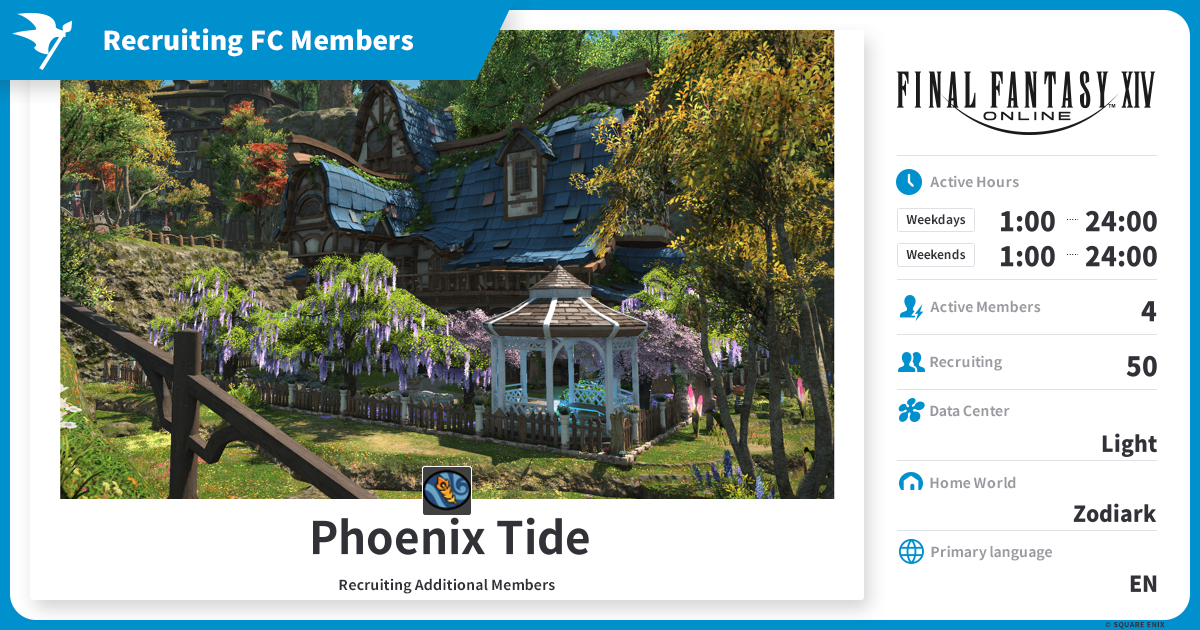 Recruiting Phoenix Tide Members (Community Finder) | FINAL FANTASY XIV ...