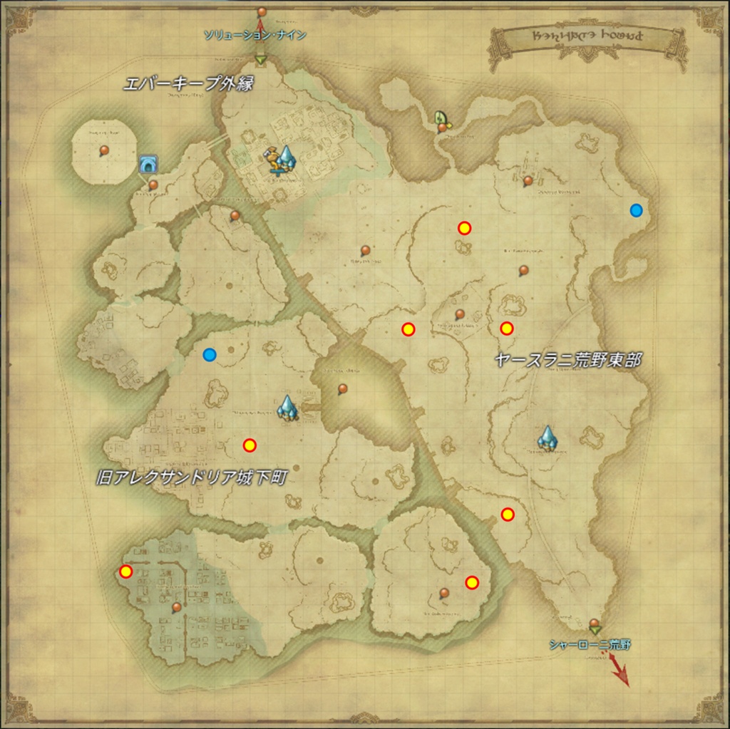 Row Row 日記「【7.0】黄金モブ座標マップ」 | FINAL FANTASY XIV, The Lodestone