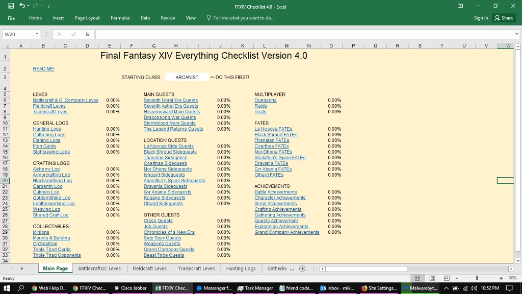Arilynn Duncannus Blog Entry `FFXIV 100% Completion Checklist v4.0 is ...