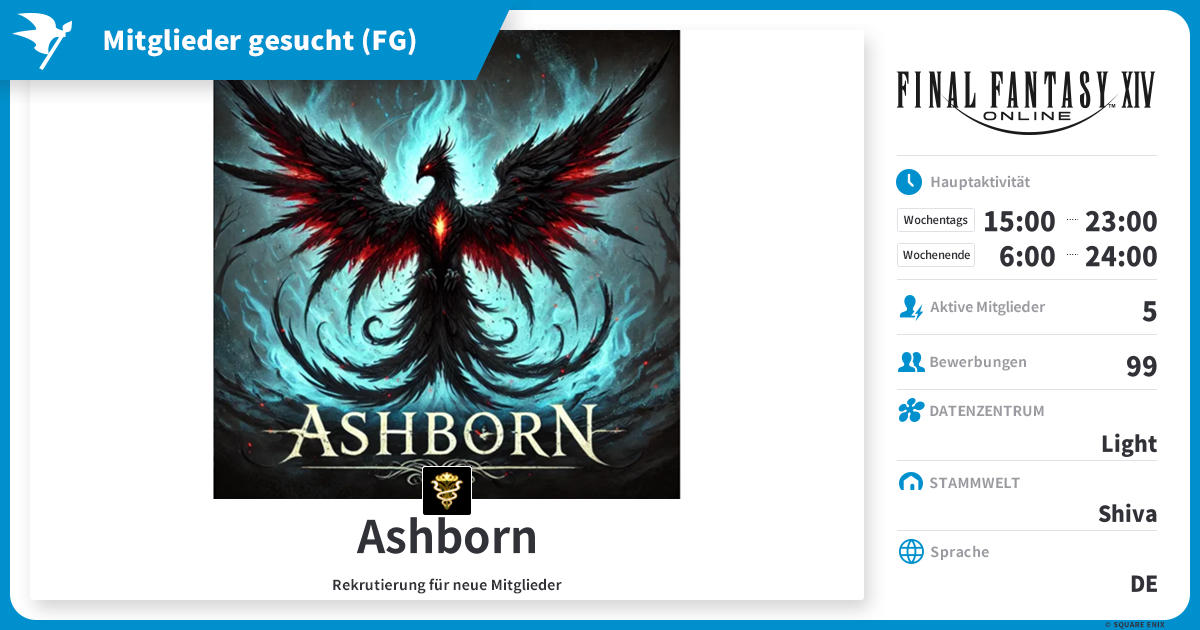 Ashborn Gesuche (Community-Suche) | FINAL FANTASY XIV - Der Lodestone