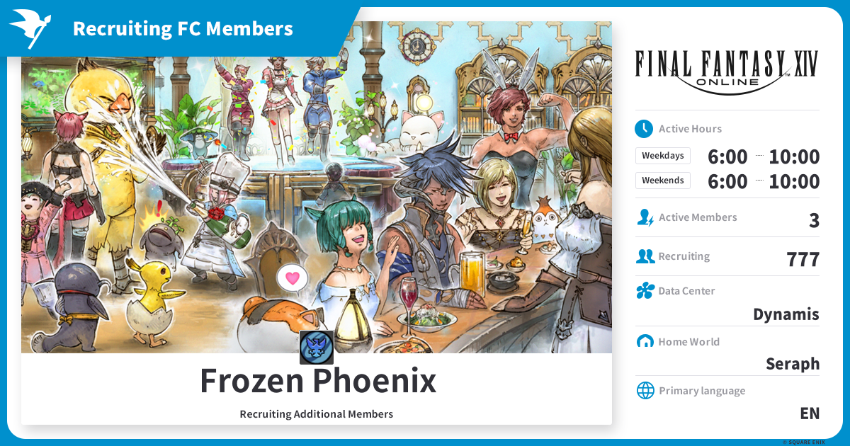 Recruiting Frozen Phoenix Members (Community Finder) | FINAL FANTASY ...