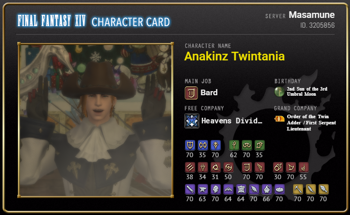 Anakinz Twintania Blog Entry `Create FFXIV character ID card` | FINAL ...