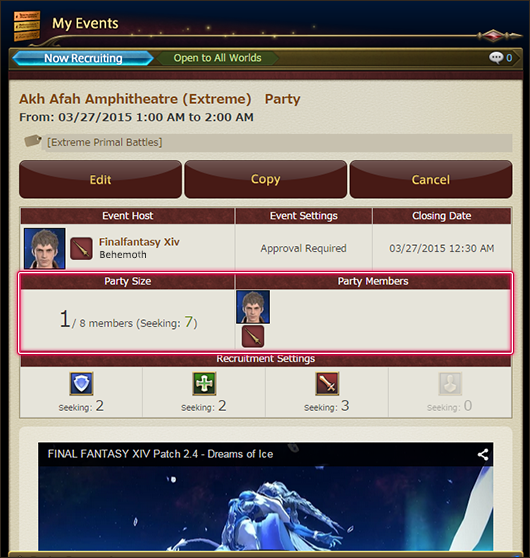 Event & Party Recruitment Guide | FINAL FANTASY XIV, The Lodestone