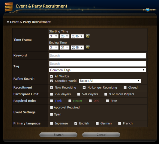 Event & Party Recruitment Guide | FINAL FANTASY XIV, The Lodestone