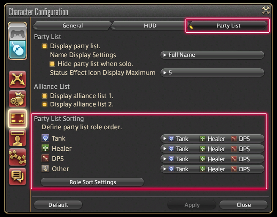 Sorting Party List | UI Guide | FINAL FANTASY XIV, The Lodestone